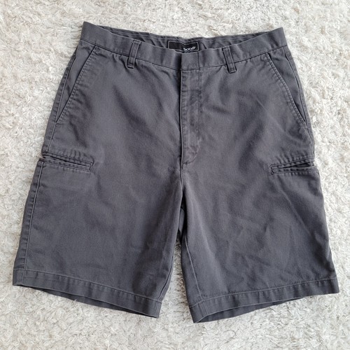 Oobe Men's Charcoal Gray Twill Shorts Size 32 X 9 Flat Front Slash ...