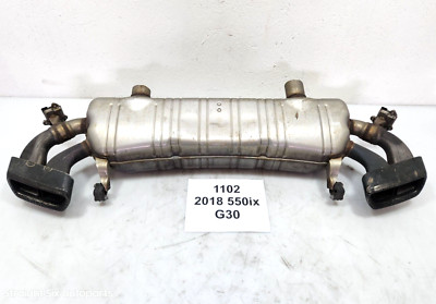 18-19 OEM BMW G30 M550iX N63R Rear Exhaust Pipe Muffler w/ Tips | eBay
