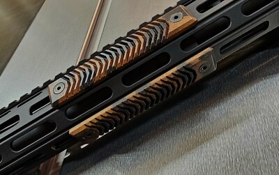 Wood M-lok & Keymod Rail Cover, V BLUNT Texture, CAMO Walnut, *1 Panel ...