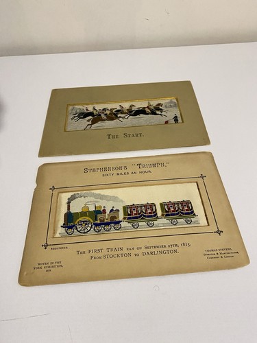 Stevengraph Woven Silk "Triumph" Train 1879 & “The Start” Bundle Thomas ...