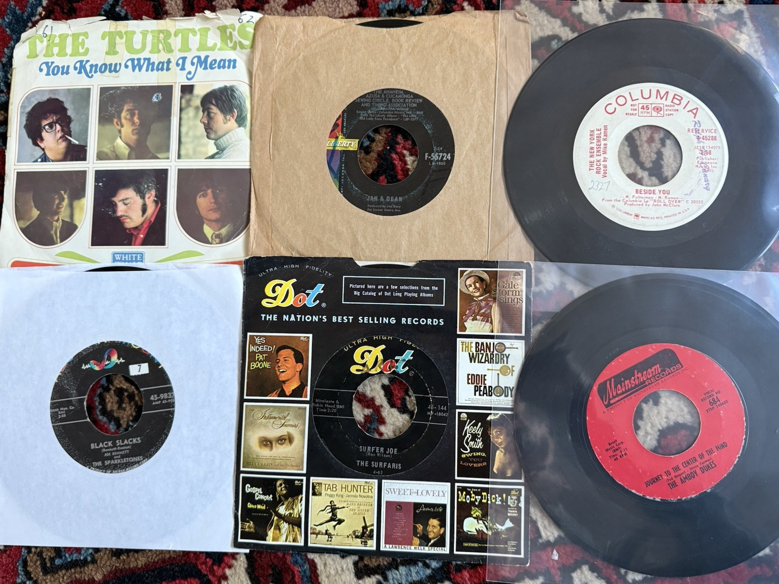 LOT OF (50) 45 RPM RECORDS GARAGE,ROCKABILLY,SURF,R&B,PSYCH, ROCK 1950 ...