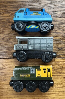 Thomas Wooden Railway Lot VINTAGE 1997 Toad Iron Bert Road Sweeper ...