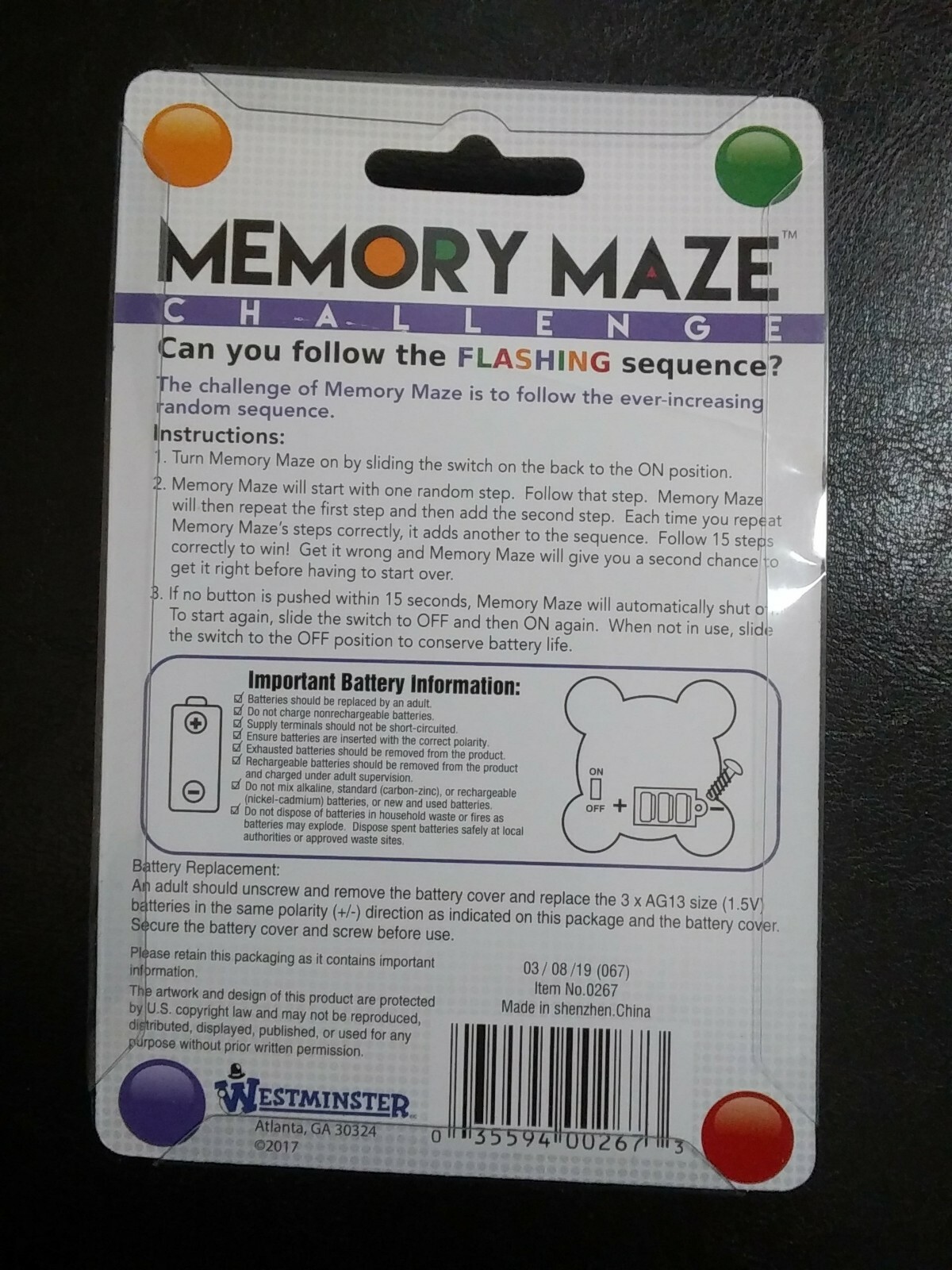 New Memory Maze Challenge Handheld Game Batteries Included - flashing sequence | eBay