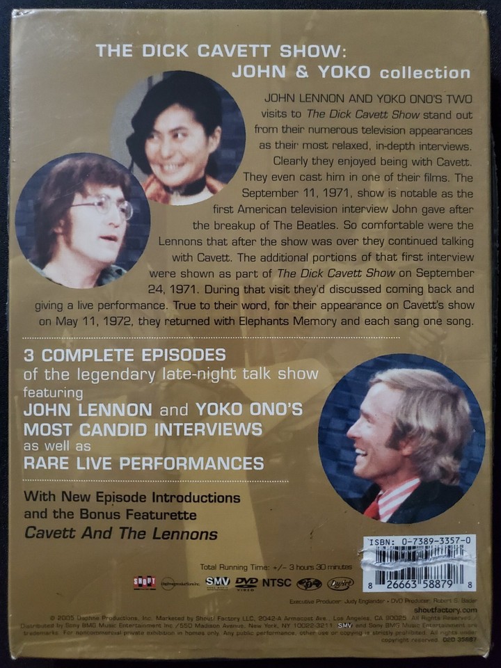 The Dick Cavett Show: John Lennon & Yoko Collection (2-DVD Set) 3 ...