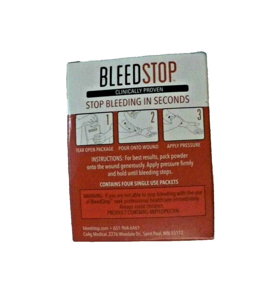 BLEEDSTOP 2 Boxes x 4 Packs per Box x 15g per Pack | eBay