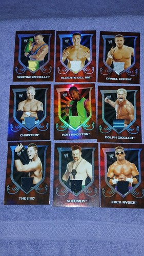 Lot 9 Topps 2011 WWE Classic Relic Cards Miz Kofi Ryder Ziggler See ...
