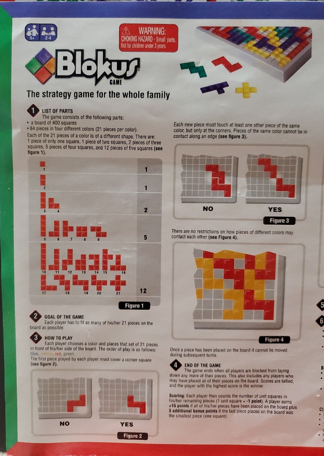 2008 Blokus Board Game Replacement Board Game W/original Box & Instruc ...