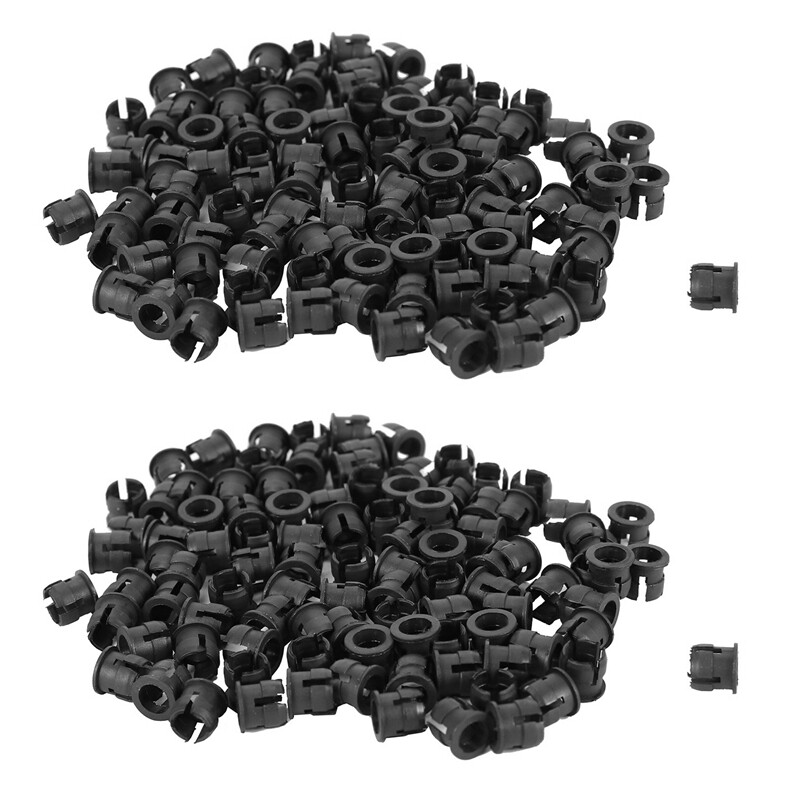 200pcs Black Plastic 5mm LED Clip Holder Display Panel Mount Fall U4Q4 ...