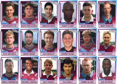West Ham United 1990's series 3 vintage style Football Trading cards ...