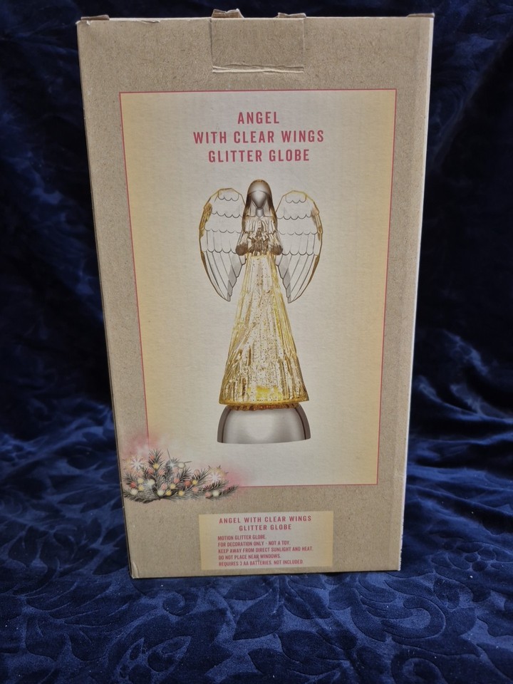 Cracker Barrel Silver & Acrylic Angel Glitter Globe Christmas Decor ...