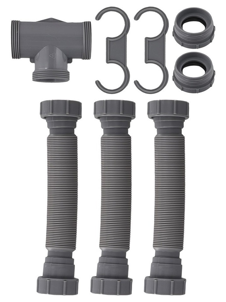 Complete Double Sink Drain Kit with Flexible Installation and ...