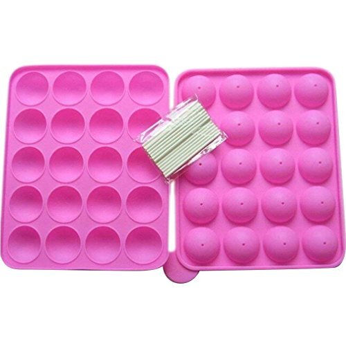 Silicone Cake Mold 20-cavity Half Circle Lollipop Party Cupcake Baking ...