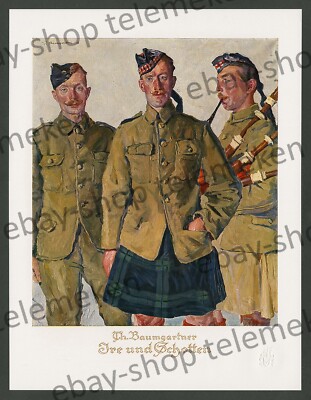 Thomas Baumgartner Kriegsmalerei Kolonialsöldner Schotte Tracht ...