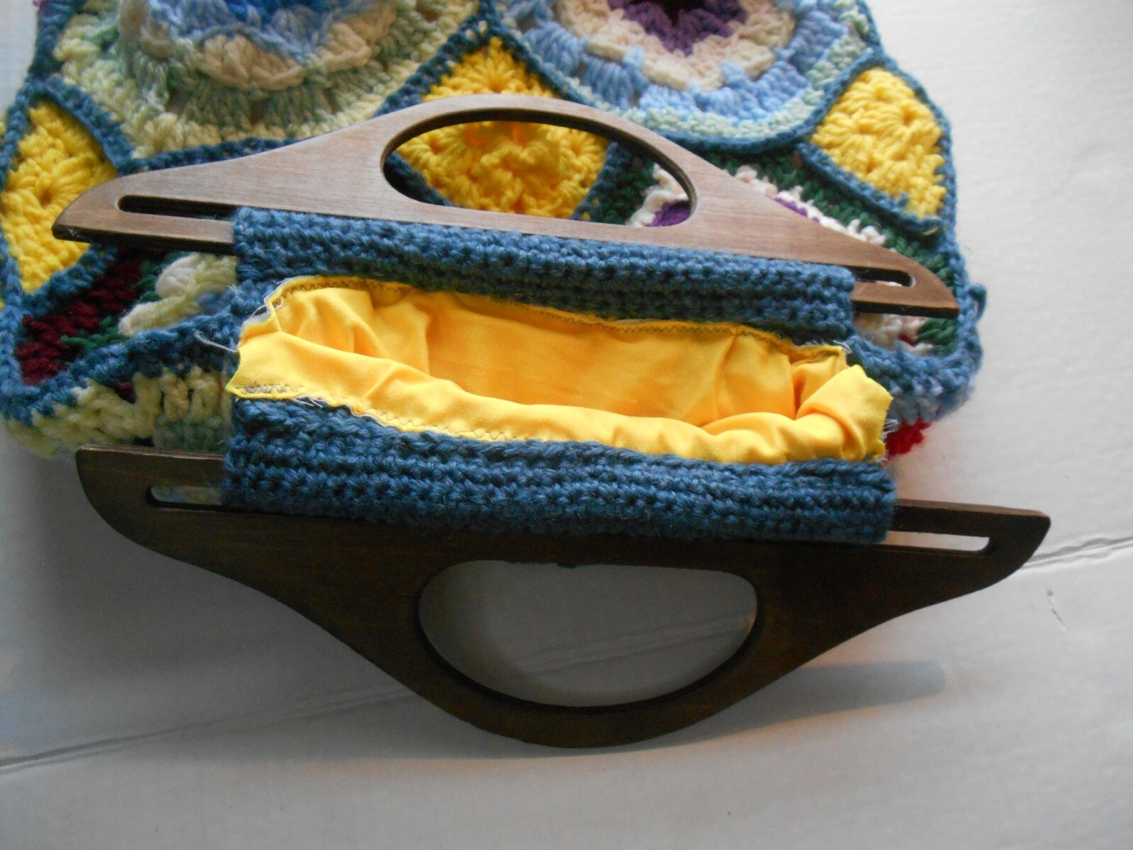 Vintage Crochet Granny Squares Handbag Purse Handmade… - Gem