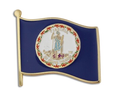 Virginia VA Flag State Pin Lapel Tie Necktie Tack LDS Missionary ...