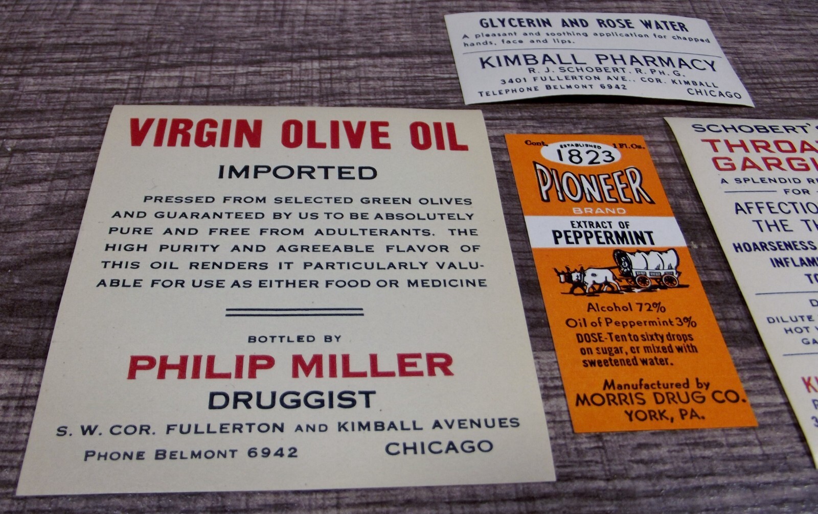 Vtg Lot of 5 Advertising Pharmacy Drug Store Product Labels Olive Oil ...