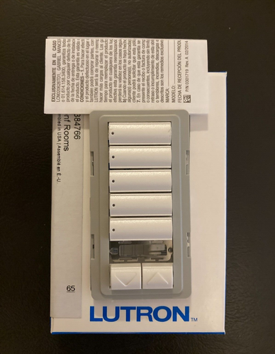 Lot of 10 - LUTRON QSWS2B-5BRLN-WH-NST 5 Button Plus Raise/Lower Keypad ...