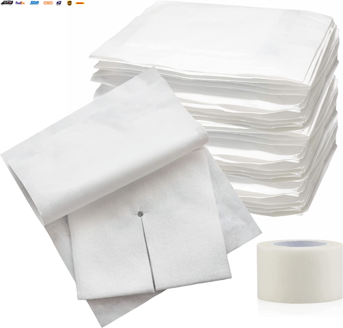 Split Drain Sponge Gauze 4X4 Sterile 6 Ply Pads [Pack of 50] Absorbent ...