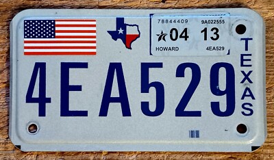 TEXAS Motorcycle License Plate HOWARD County - Freedom Isn't FREE - Gr8 ...