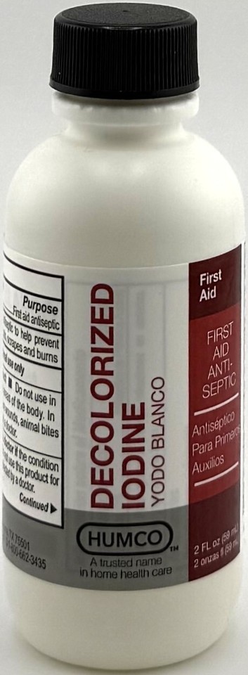 Humco Iodides Tincture Decolorized Iodine First Aid Skin Antiseptic ...