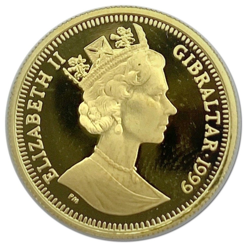 RARE 1999 GIBRALTAR GEM PROOF 1/10 ROYAL "CHERUB"; 1/10 Oz. PURE .9999 ...