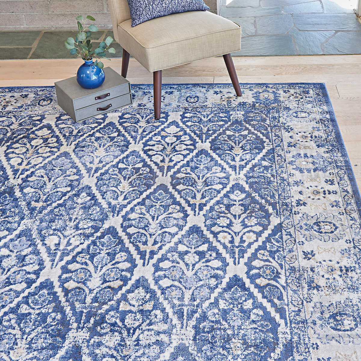 Gertmenian, Tempo Collection Area Rug Blue Geometric Medallion Pattern ...