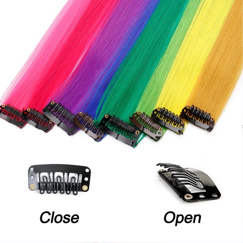 26 Pack Colored Party Highlights Clip in Hair Extensions for Girls 20 ...