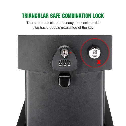 Center Console Safe Lock Vault GUN Storage w/ LED For 2014-2021 TOYOTA ...