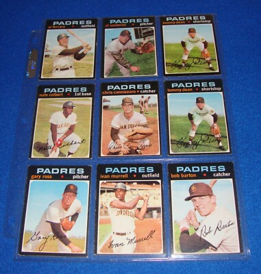 1971 Topps Baseball 9 Card Lot San Diego Padres | eBay