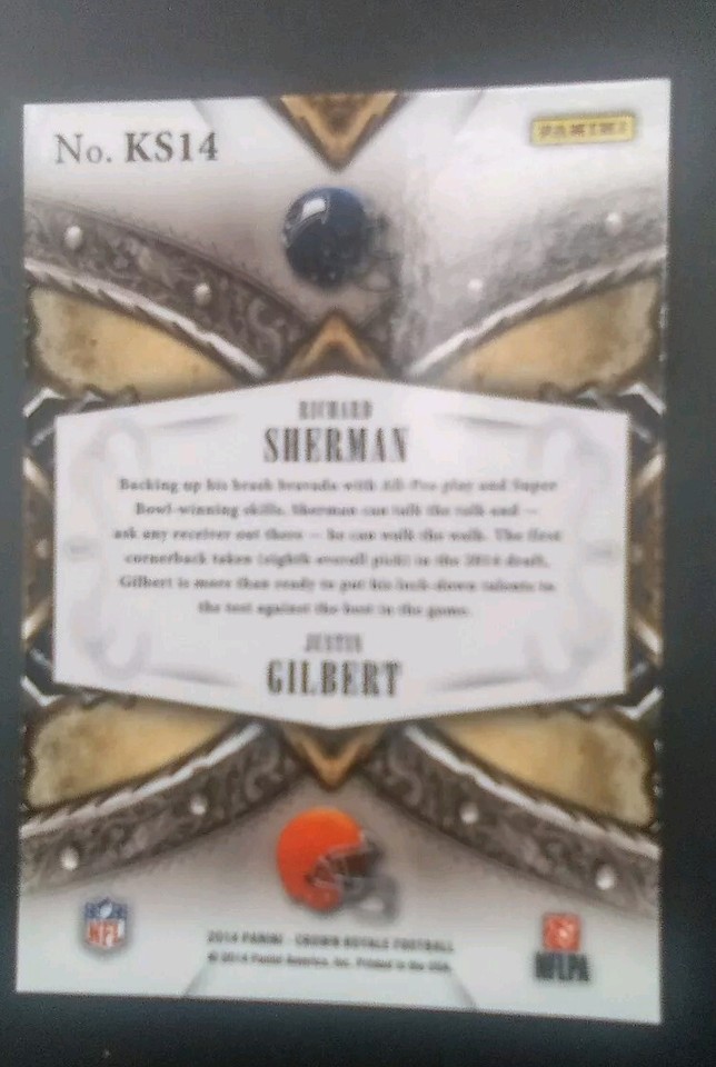 2014 Crown Royale Knights & Squires RED Richard Sherman Justin Gilbert ...