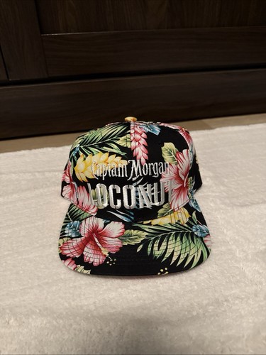 Snapback Captain Morgan Spiced Rum Loconut Floral Hawaiian Tropical Hat ...
