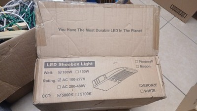 LED Shoebox Light 100W, AC120-277V, 50/60Hz, 1.0A 5000K | eBay