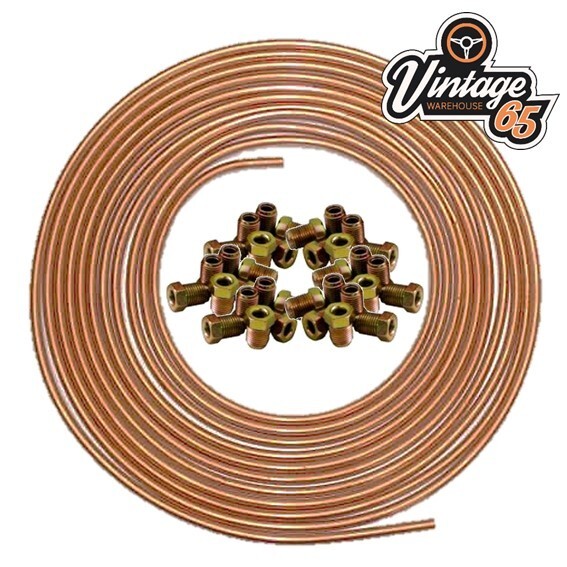 Copper Brake Pipe & 10mm Male Unions Connectors 3/16" Fits Audi 80 ...