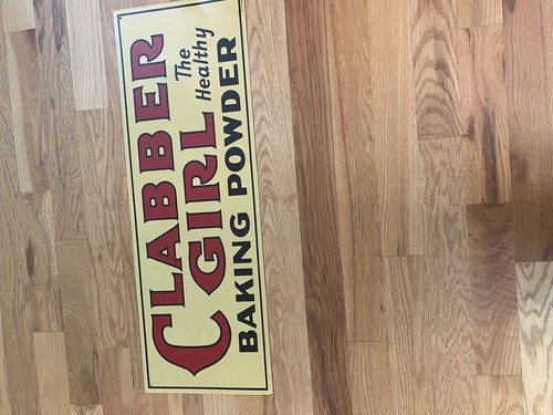 VINTAGE 1900's CLABBER GIRL DOUBLE SIDED METAL SIGN A.C.CO HOLMAN ...