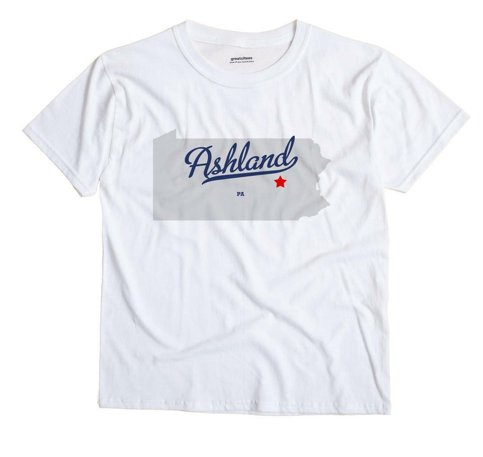 Ashland Pennsylvania PA Penn T-Shirt MAP | eBay