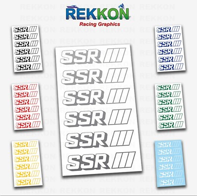 x6 SSR Side Spoke Alloy Wheel Vinyl Stickers Decals SP1 Professor Rim ...