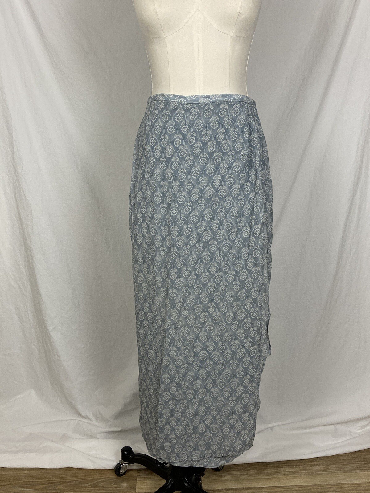 Valerie Stevens Womens Maxi Skirt Light Blue Floral S… - Gem