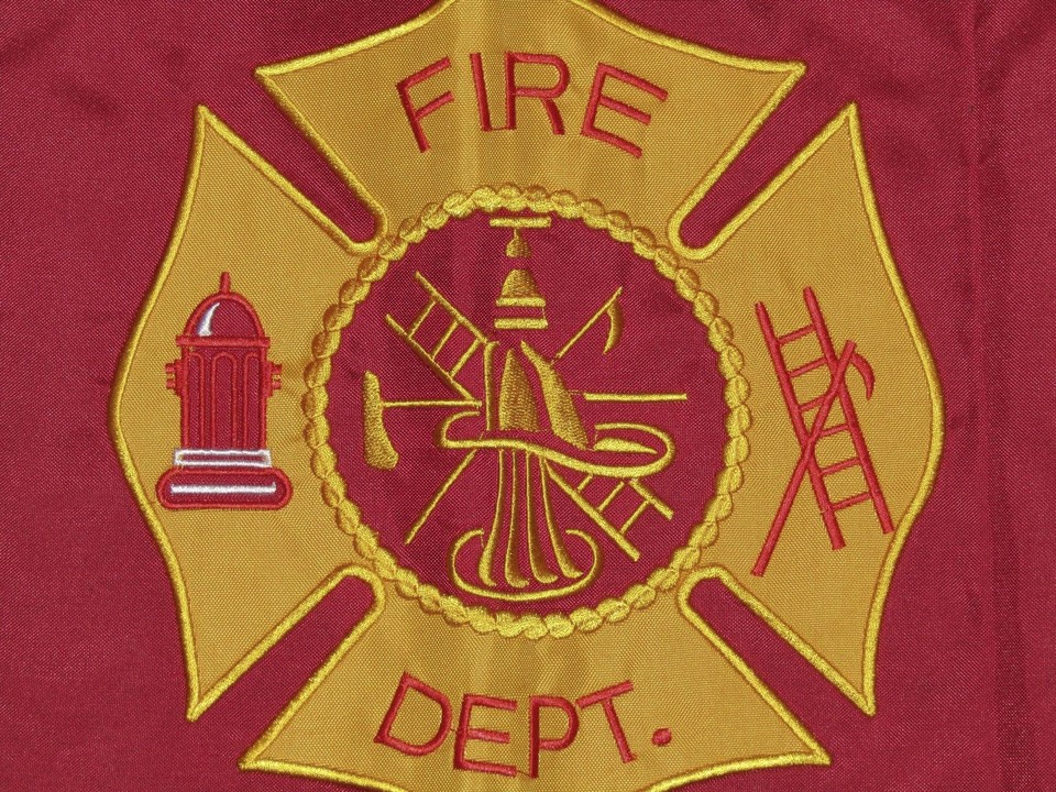 12x18 Embroidered Fire Department Double Sided 2ply 300D Nylon 12"x18 ...