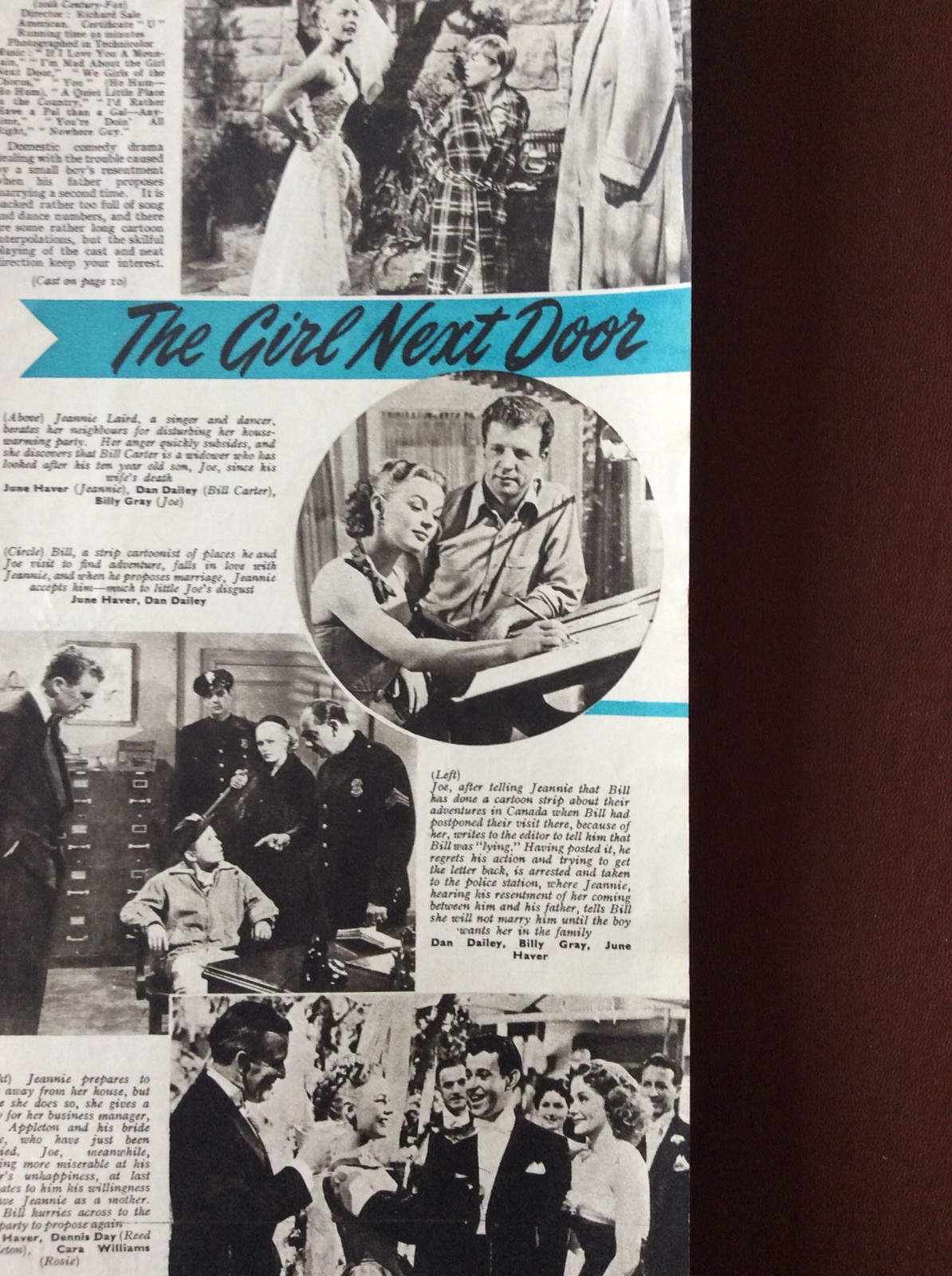 N1a Ephemera 1950s Ephemera Film Article The Girl Next Door June Haver ...