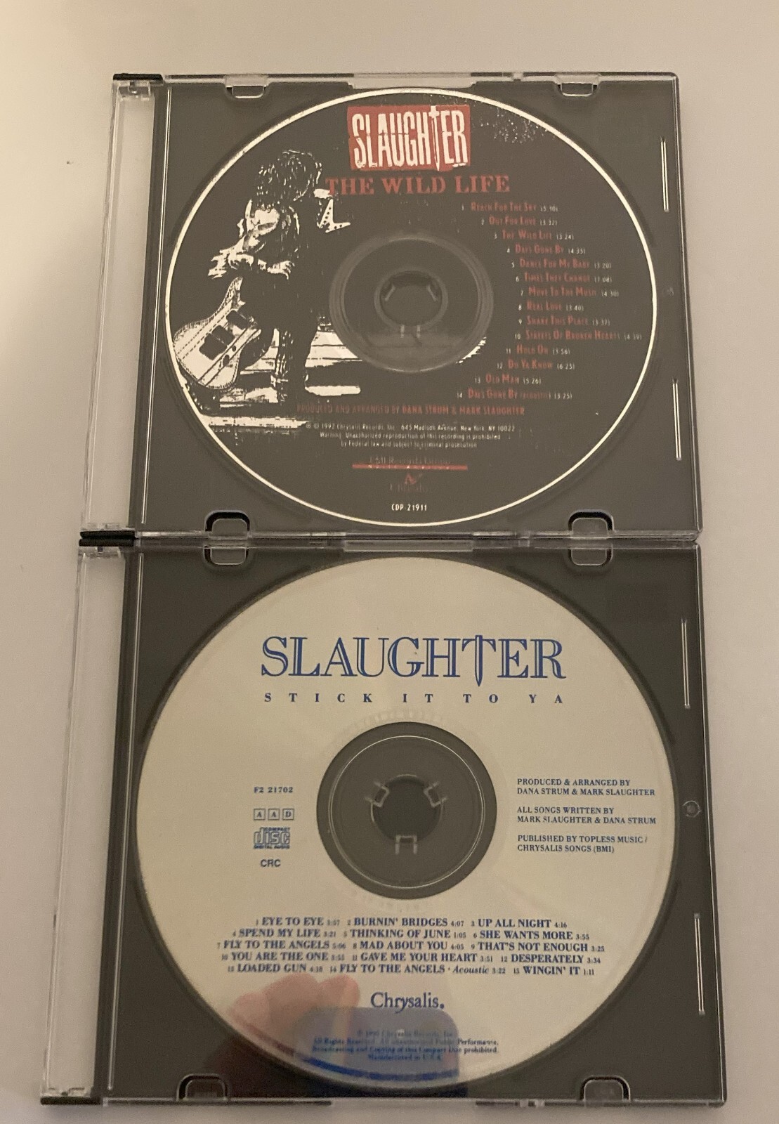 Slaughter Lot of 2 CDS- WILD LIFE & STICK IT TO YA | eBay