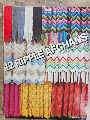 VTG Crochet/Knit PATTERN LEAFLET 12 RIPPLE AFGHANS SPINNERIN | eBay