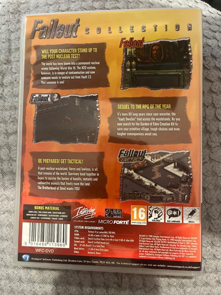 Fallout Collection PC DVD ROM | eBay UK