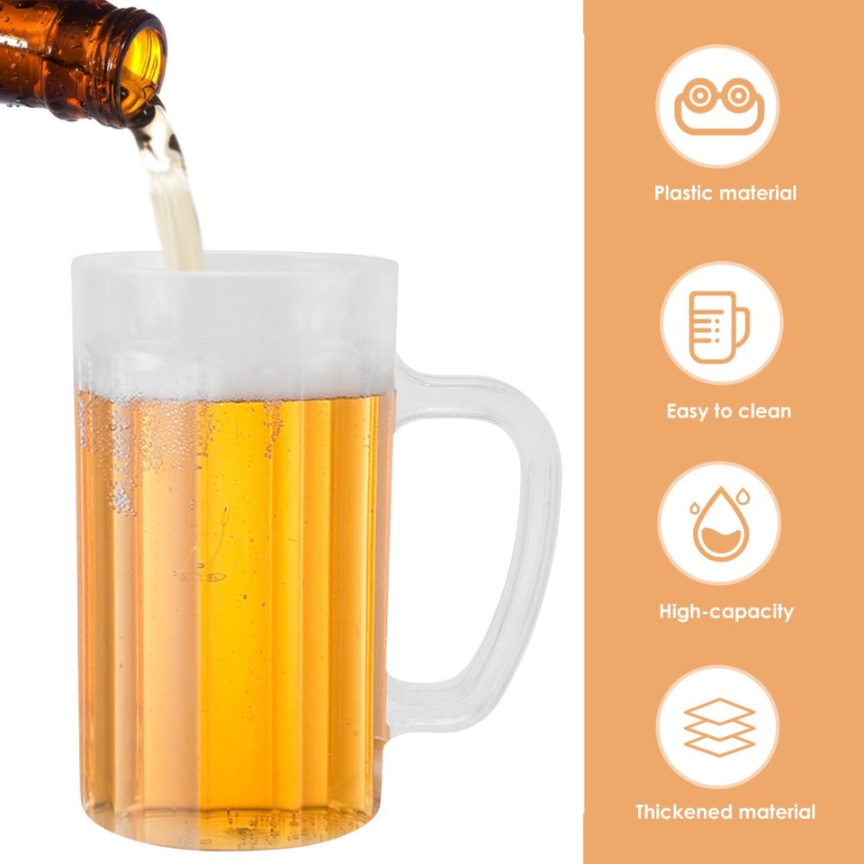 2pcs 520ml Pint Glass Cup Anti- fall Beer Cup Beer With Handle for Bar ...