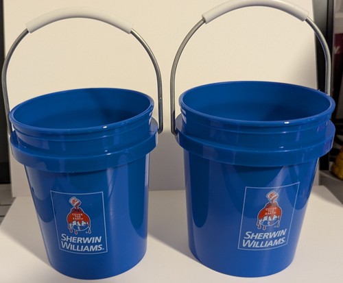 Sherwin Williams Paints Blue Mini Bucket Pail With Handle Lot Of 2 VHTF ...