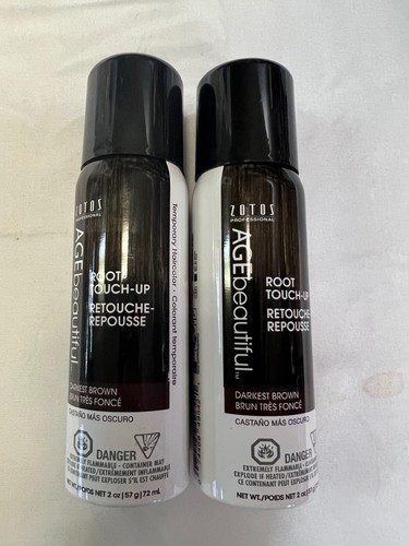 2-Pack AGE beautiful Root Touch Up Hair Color Spray - Darkest Brown | eBay