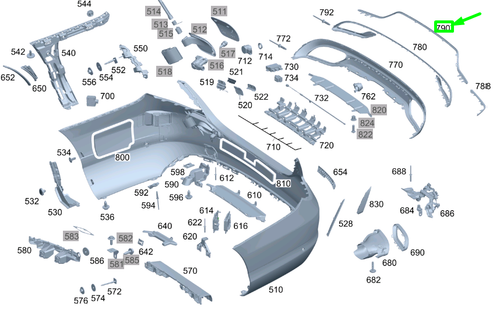 MERCEDES-BENZ C W205 Rear Bumper Lower Trim Strip A2058853903 NEW ...