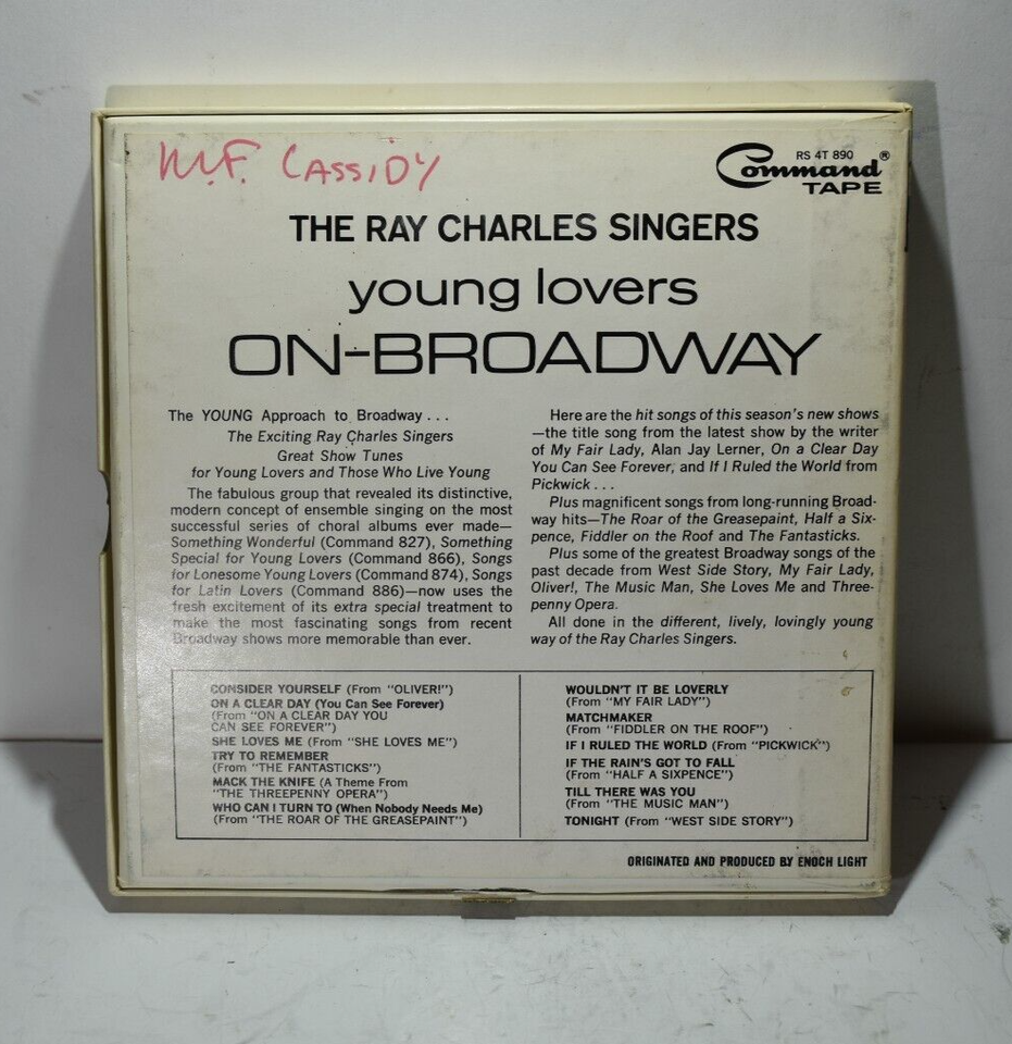 Ray Charles Singers Young Lovers On Broadway 4 Track Reel To Reel 7 1/2 ...