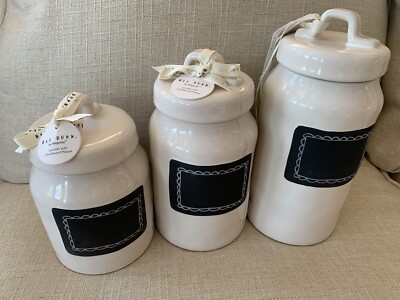 Rae Dunn “Take Note” Chalkboard Canister Set/3 Baby (Small),Med, Large ...