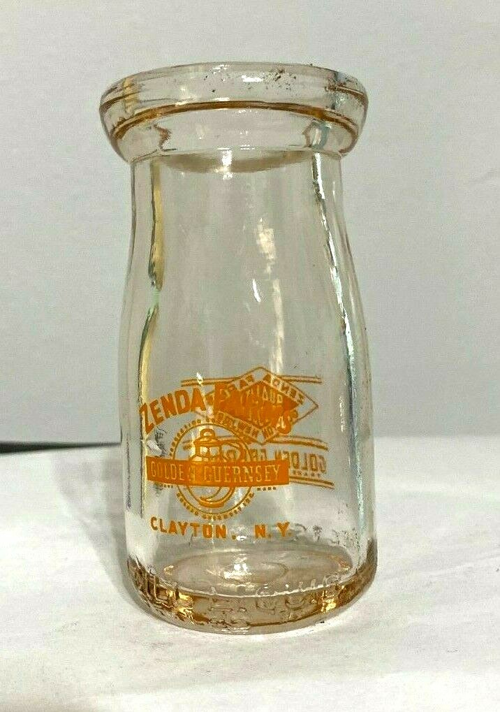 Vintage 1/4 Pint - Gill Milk Bottle - Zenda Farms, Clayton, N.Y. | eBay