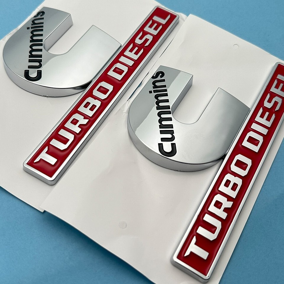 2PCS Fender Side Emblems For RAM 2500 3500 Cummins Turbo Diesel Badge ...